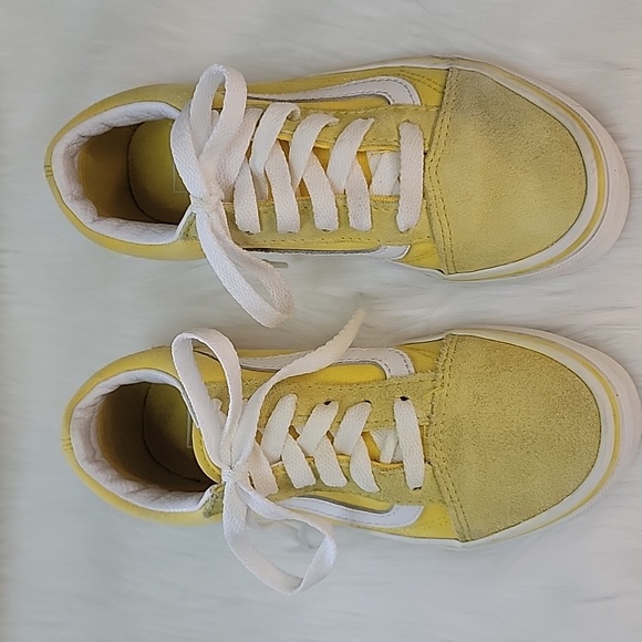 Vans | Shoes | Vansgirls Old Skool Yellow With Rainbow Checkerboard ...